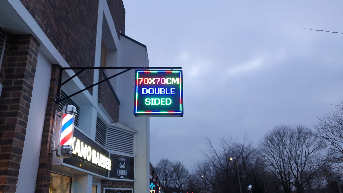 Double sided Outdoor LED Scrolling Sign Shop front 70x70cm – UK-signs.com