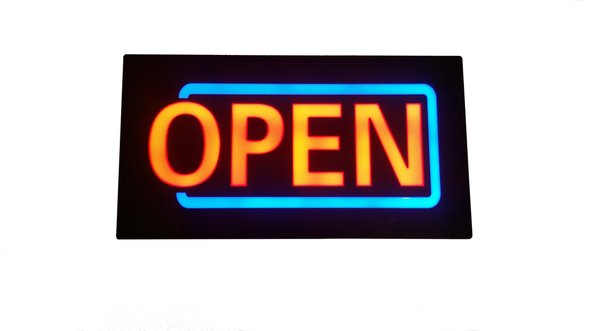 Open Sign - Simple resin Red/Blue – UK-signs.com
